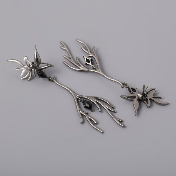 Dove couple sterling silver Dangler earrings with Gemstone - Nirwaana